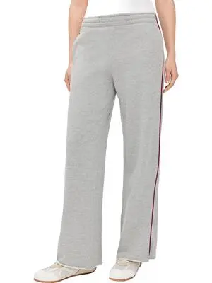 STATE & LAKE Pippa Track Pants - Heather Grey/burgundy