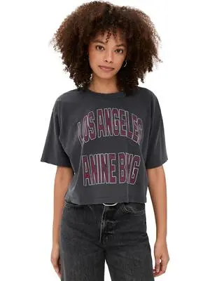 ANINE BING Johnny Cropped Tee - Washed Black