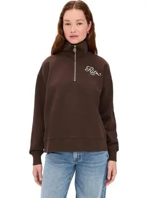 FRAME X Ritz Paris Half Zip Pullover - Chocolate Brown