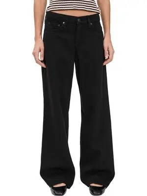 Rag & Bone Featherweight Saige Full Straight Jeans - Black