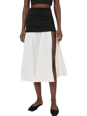 THE LINE BY K Mari Taffeta Skirt - Black/off-white