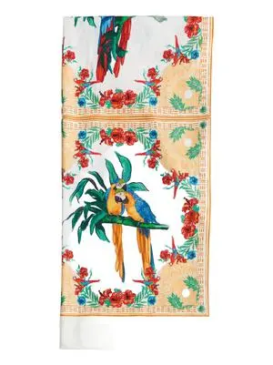 CONIGLIO PALM BEACH Standard Table Cloth - Tropical Aviary Ivory Breeze