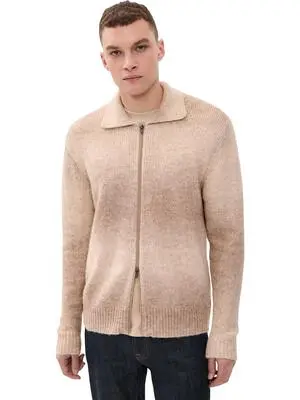 LES DEUX Gannon Gradient Zipper Cardigan - Prairie Sand