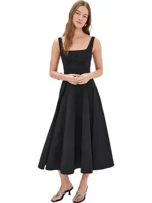 Staud Wells Midi Dress - Black