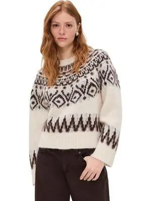 Madewell Fair Isle Boxy Sweater - Brown Fair Isle