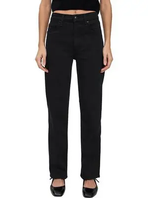 Rag & Bone Flexi Harlow Mid-rise Ankle Straight Jeans - Black