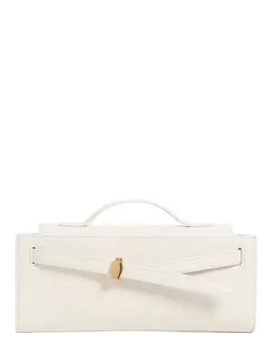 Veronica Beard Fold-over Leather Clutch - Off White