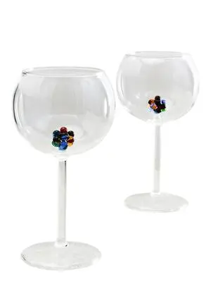 FAZEEK Bloom Wine Glasses Set Of 2 - Multi