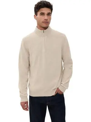RHONE Commuter 1/4 Zip Sweater - Bone