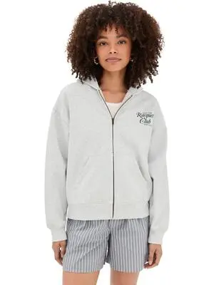 SPORTY & RICH Nyrc Zip-up Hoodie - Heather Gray