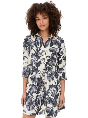 Cara Cara Henry Mini Dress - Fauna Floral Navy