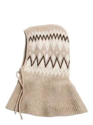 LE BOP Maribelle Fair Isle Balaclava - Oatmeal