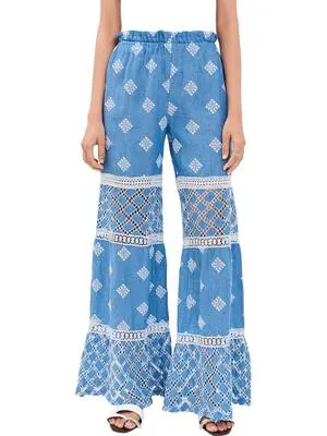 Temptation Positano Senape Wide Leg Pants - Blue Jean