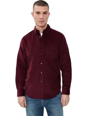 Portuguese Flannel Lobo 2.0 Corduroy Button Down Shirt - Bordeaux
