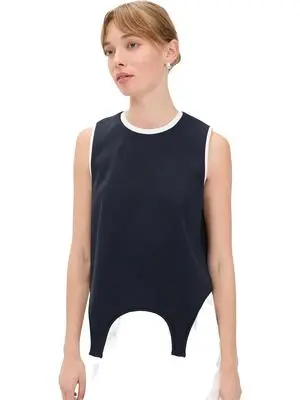 Tibi Active Knit Flip Tank - Navy