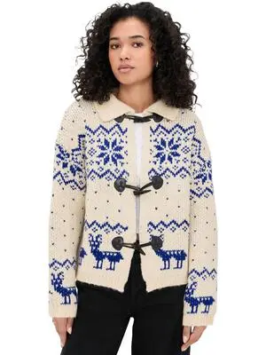 BAILEY ROSE Fair Isle Knit Cardigan - Butter