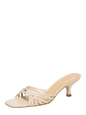 Schutz Tara Mid Mules - Sugar White