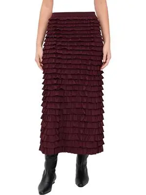 Ulla Johnson Mimi Ruffle Skirt - Claret