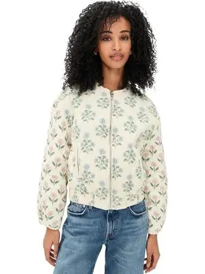Blanknyc Floral Quilted Jacket - Color Block Floral