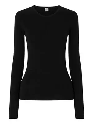 TOTEME Garderob Organic Cotton-jersey Top - Black