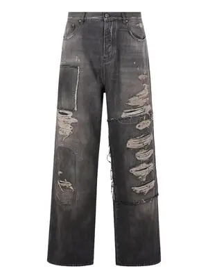 Amiri Carpenter Repaired Baggy Jeans - Black