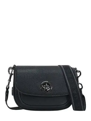 Marc Jacobs Dtm Signet Turnlock Small Saddle Bag - Black