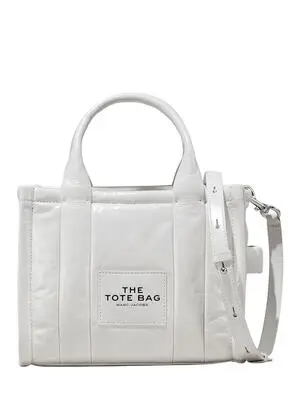 Marc Jacobs Shiny Crinkle Leather Small Tote - White
