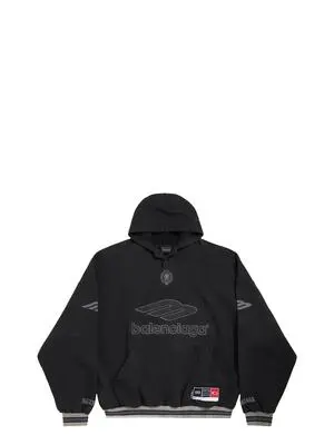 Balenciaga Polo Over Hooded Sweatshirt - Black