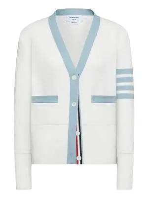 Thom Browne Milano Classic V-neck Cardigan - White