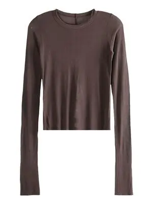 Rick Owens Cropped Rib Long-sleeve T-shirt - Brown