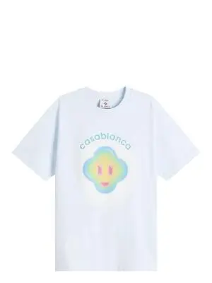 Casablanca Classic T-shirt With Smiley Graphic - Cream