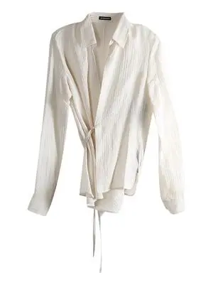 ANN DEMEULEMEESTER Alba Asymmetric Wrap Shirt - White