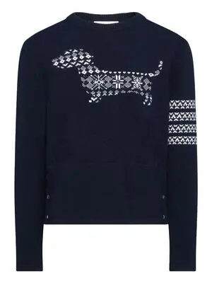 Thom Browne Holiday Hector Crew Neck Pullover - Blue