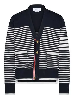 Thom Browne Fit V-neck Cardigan - Blue
