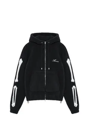 Amiri Bones Fleece Zip Hoodie - Black