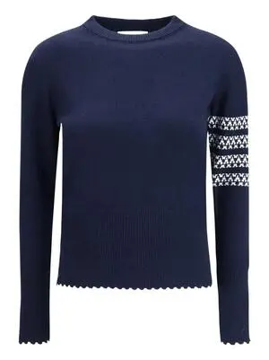Thom Browne Classic Fit Crew Neck Pullover - Blue