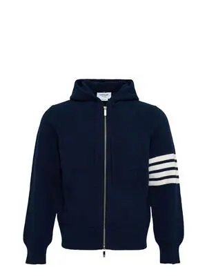 Thom Browne Hector Icon Wool Zip Up Hoodie - Blue