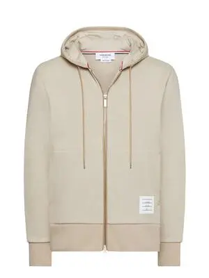 Thom Browne Zip Up Hoodie - Cream