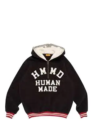 HUMAN MADE Half Zip Fleece Pullover - Black