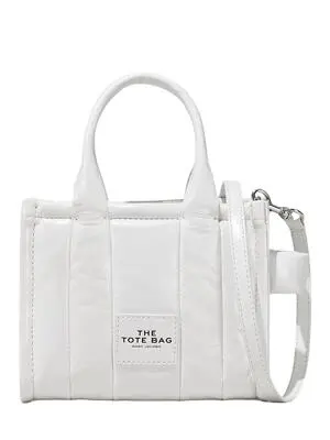 Marc Jacobs Shiny Crinkle Leather Crossbody Tote - White
