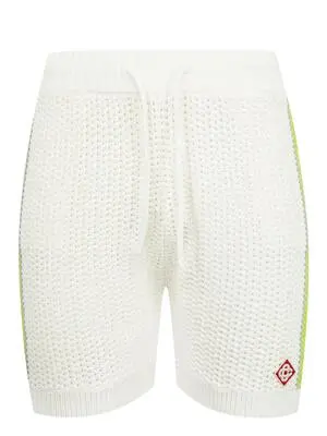Casablanca Stripe Crochet Shorts - White