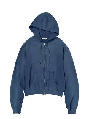 Auralee Product Dyed Pima Light Zip Parka - Blue