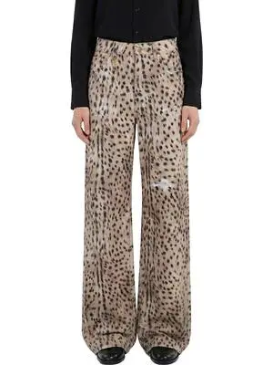 Amiri Printed Wide Leg Jeans - Brown
