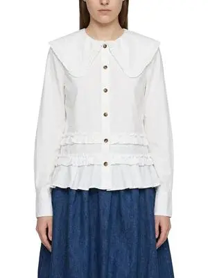 GANNI Button Up Shirt - White