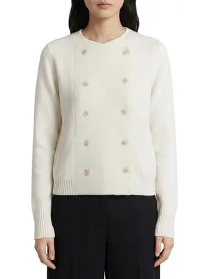ALLUDE Button Detailed Sweater - White