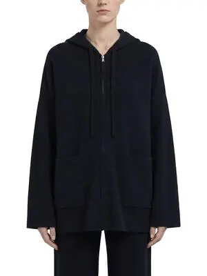 ALLUDE Hooded Zip-up Sweatshirt - Blue