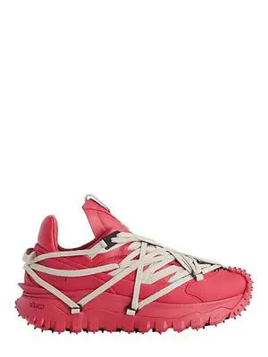 RICK OWENS X MONCLER Trailgrip Megalace Leather Trainers - Carnelian