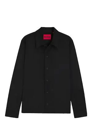 Hugo Oversized Button-up Stretch-woven Shirt - Black