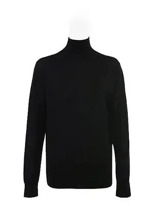 House Of Cb Polo-neck Silk And Wool Jumper - Black