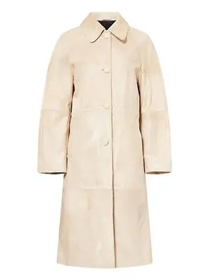 Nour Hammour Ponyhair Leather Coat - Creme